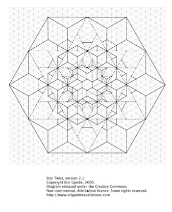 Star Twist Tessellation v2.1 Crease Pattern – Origami Tessellations